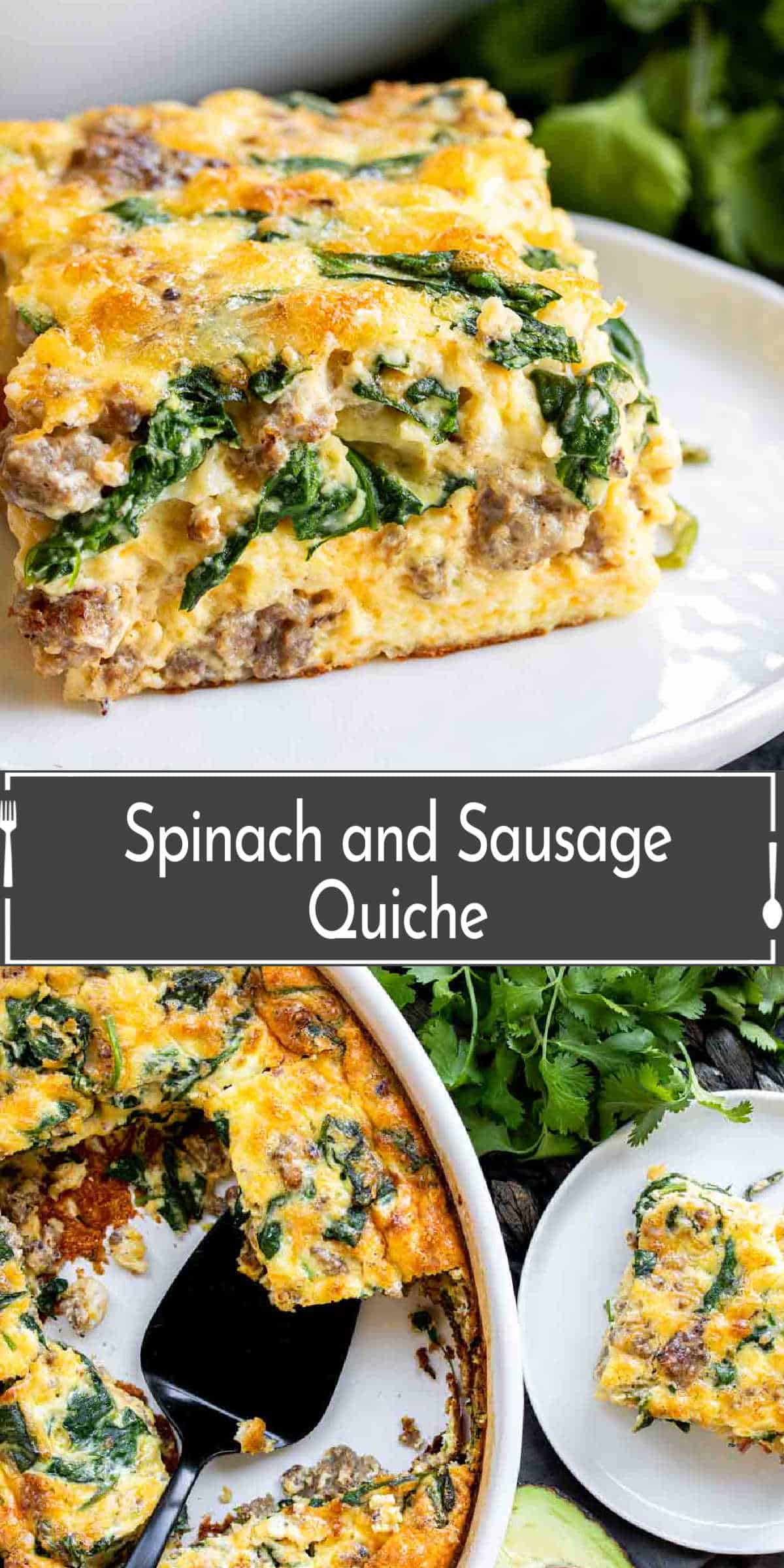 Sausage and Spinach Crustless Quiche (Low Carb & Keto) - Home. Made ...
